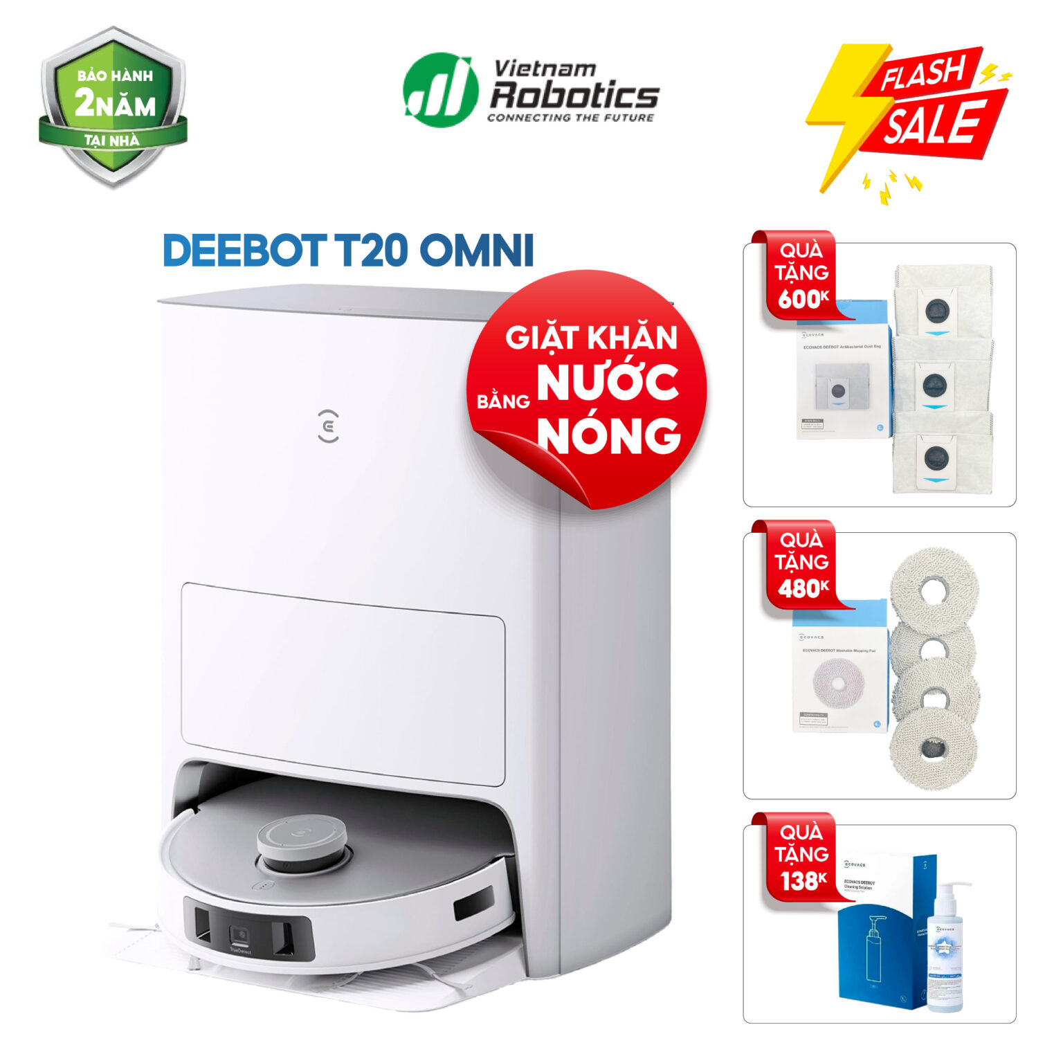 Robot hút bụi ECOVACS DEEBOT T20 OMNI - Vietnam Robotics