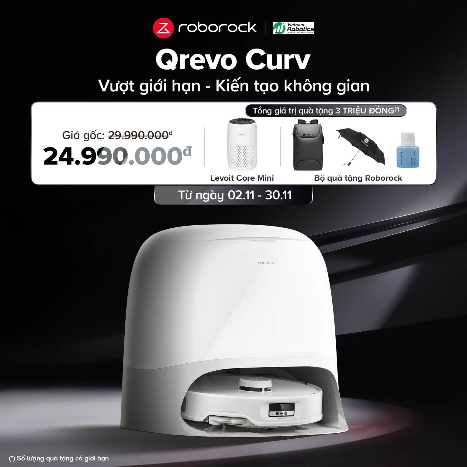 Robot hút bụi lau nhà Roborock Q revo Curv